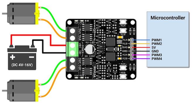 MDD3A DC Motor Driver 3A 4V-16V - 2-channel DC motor driver - Kamami on ...